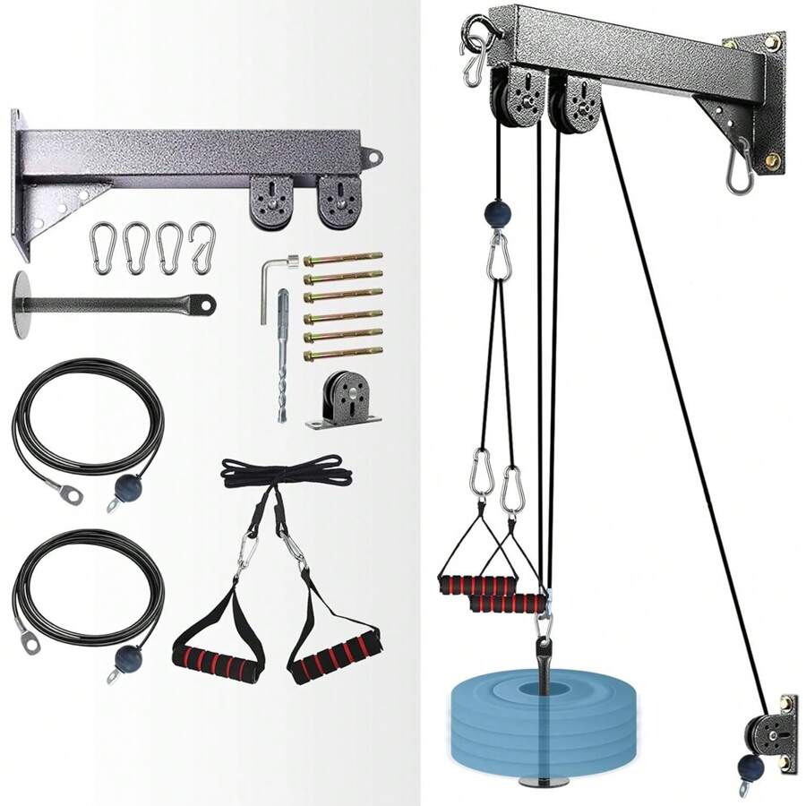 Wall Mounted LAT Pulldown Machines With LAT Pulldown Bar Tricep Rope ...