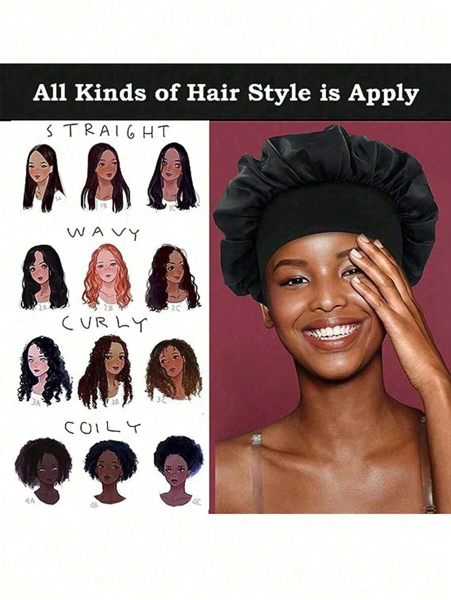 1/2/4/6/8Pcs Ladies' Solid Color Wide-Brimmed Elastic Bonnets - Silky ...