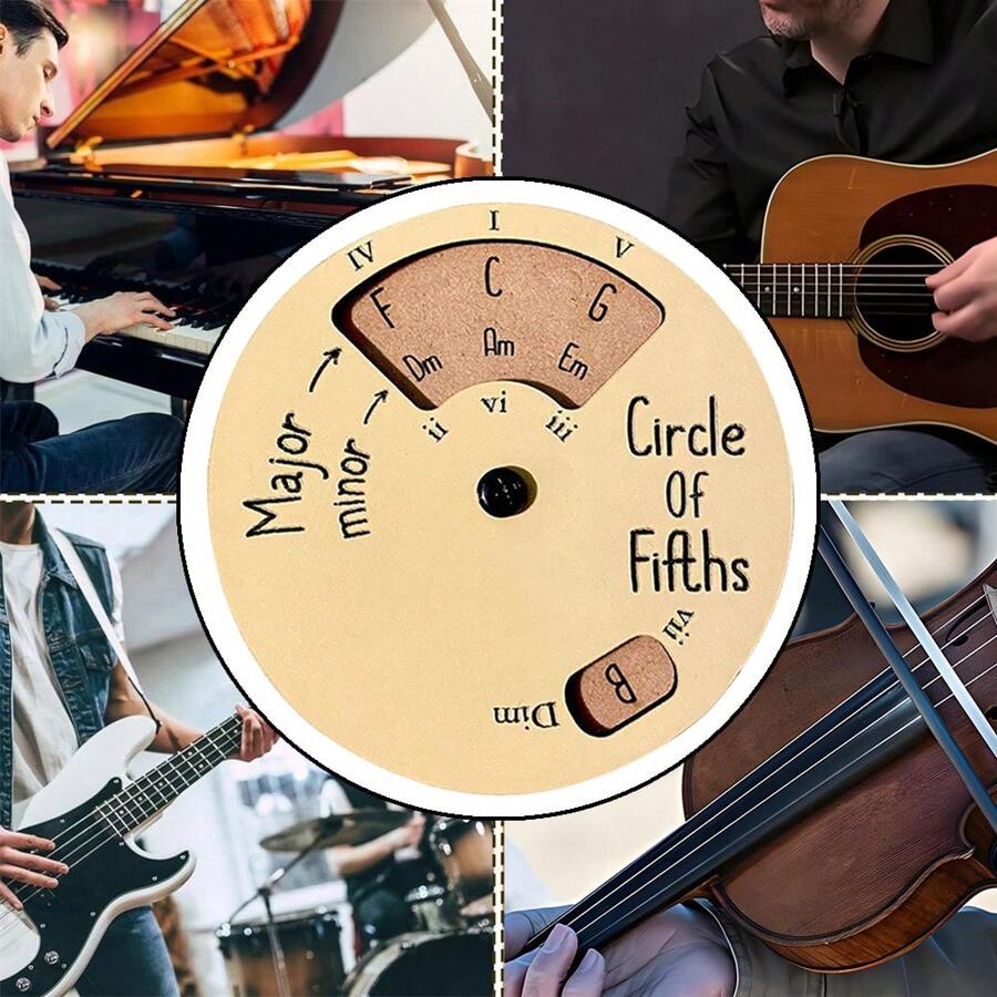 Wooden Melody Tool Chord Wheel Circle Of Fifths Wheel Guitar Chord ...