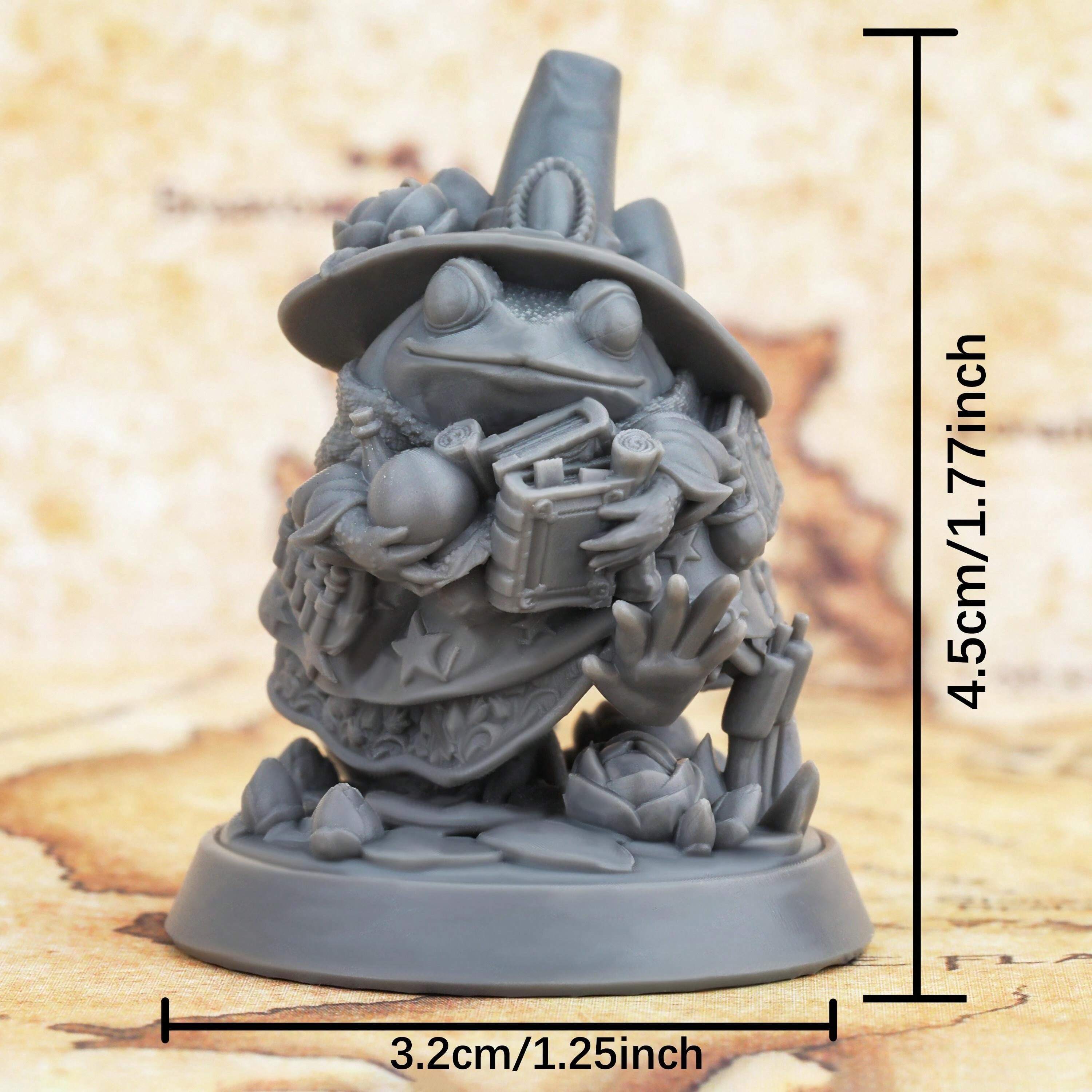 Frog Wizardess Miniature, Unpainted Miniatures, TTRPG Minis For ...