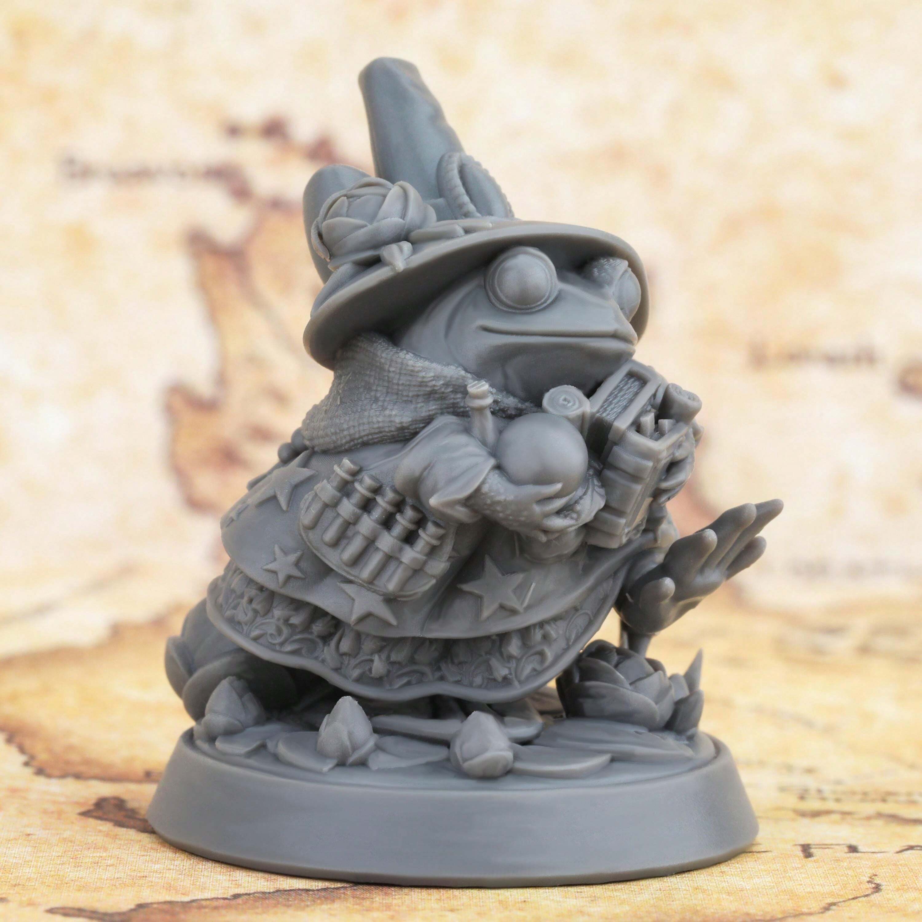 Frog Wizardess Miniature, Unpainted Miniatures, TTRPG Minis For ...