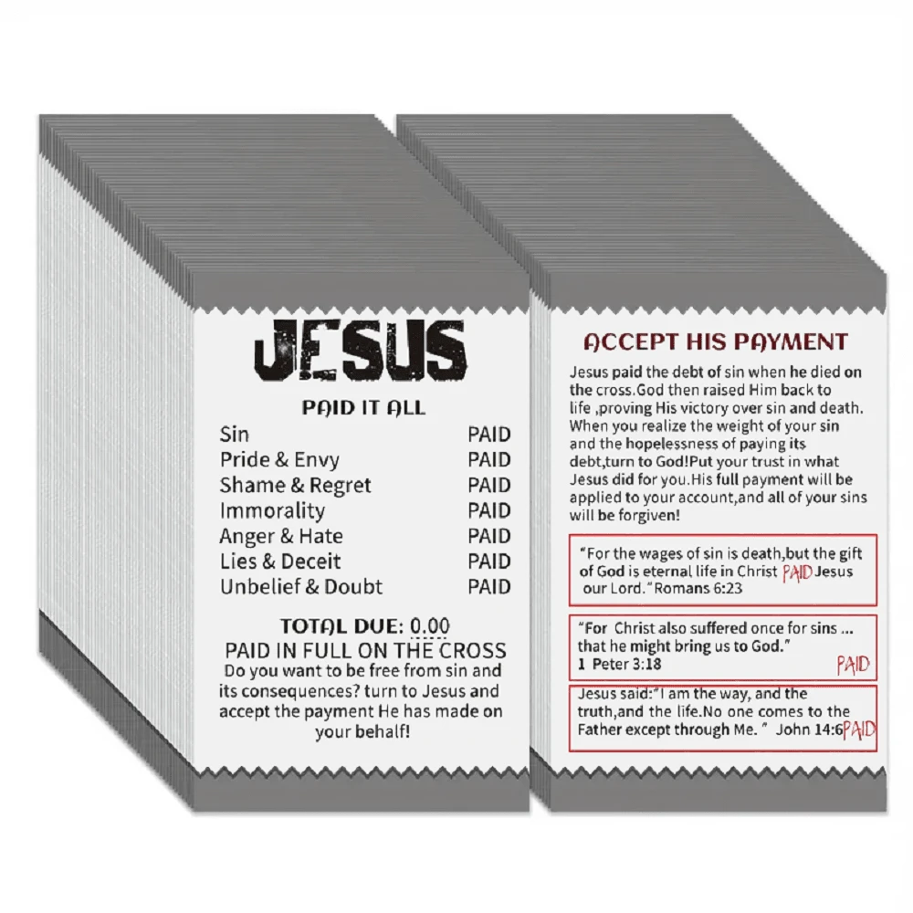 50pcs Gospel Tracts Cards, Pocket-Sized Salvation Plan & Prayer ...
