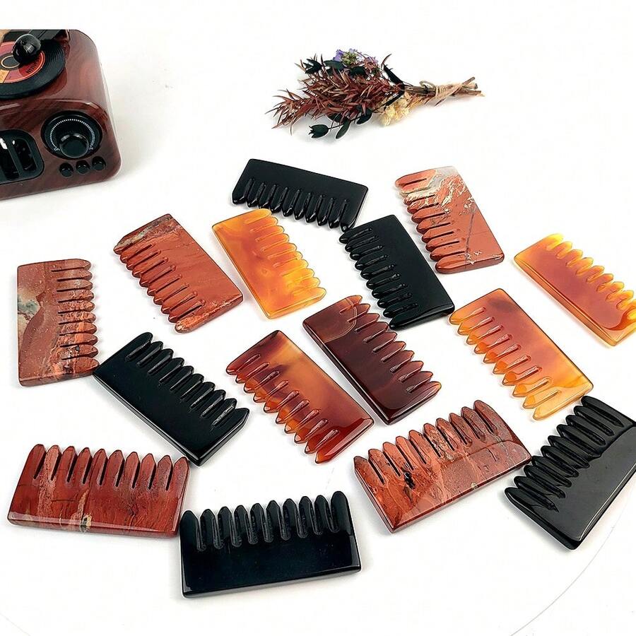 Peine de crisital natural, masajeador cabelludo, cepillo de cabello de ...