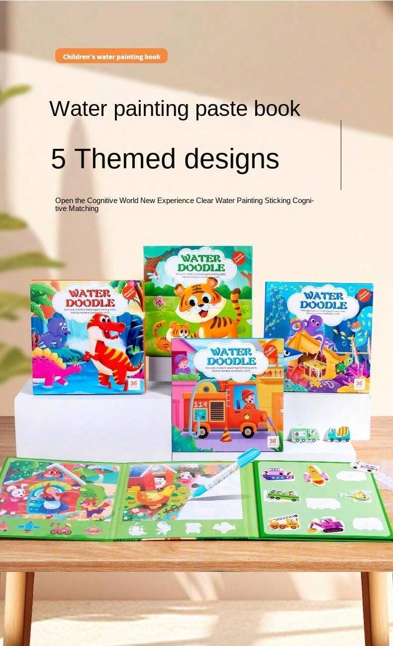 Libri per pittura e adesivi Montessori, libri da disegno magici e ...