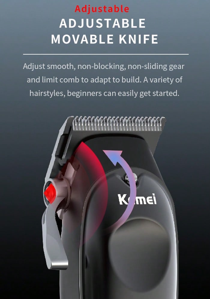 ماكينة حلاقة الشعر القابلة لإعادة الشحن Kemei Km-H72 بقوة 2500مللي أمبير من البطارية الليثيوم ...