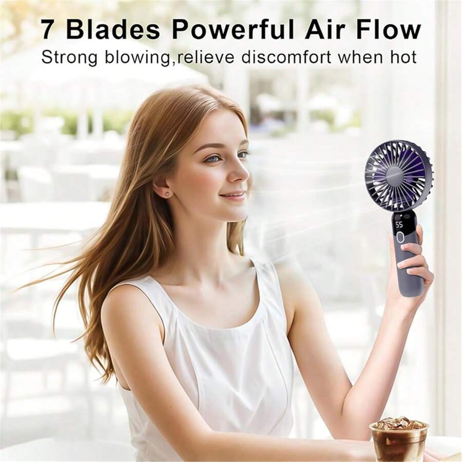 Handheld Fan, 6-Speed Variable Speed, Battery Display | SHEIN USA