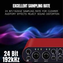 USB Audio Interface 24 Bit/192 KHz For Recording Music, XLR Interface ...
