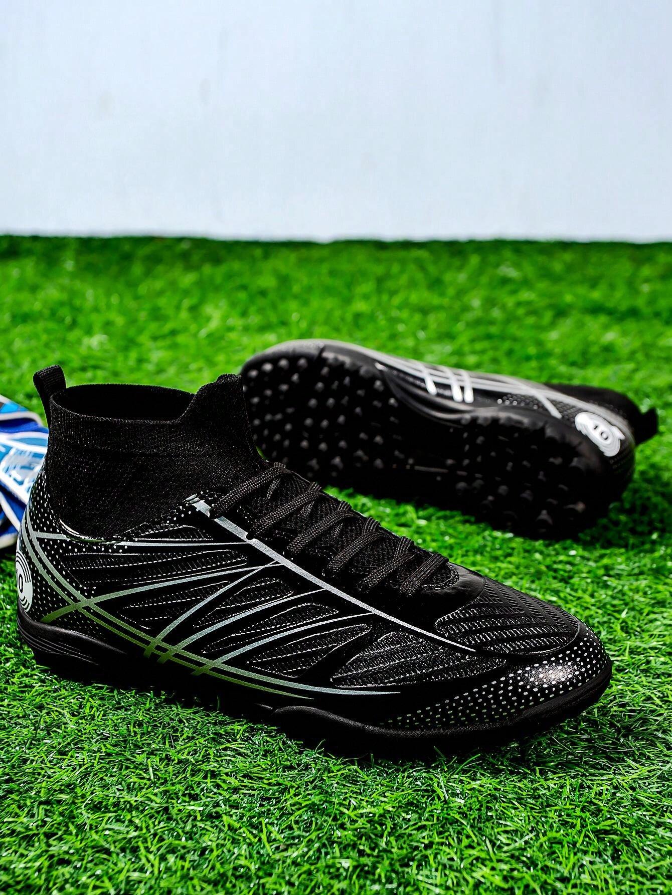 Soccer Cleats Men High-Top Breathable Athletic Boots Professional ...