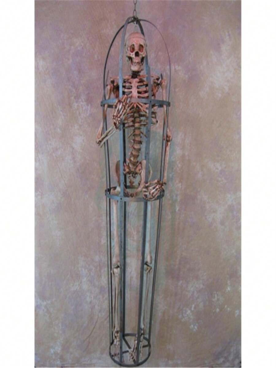 Skeletons And More CAGE-200A Iron Skeleton Cage With Aged Life-Size ...