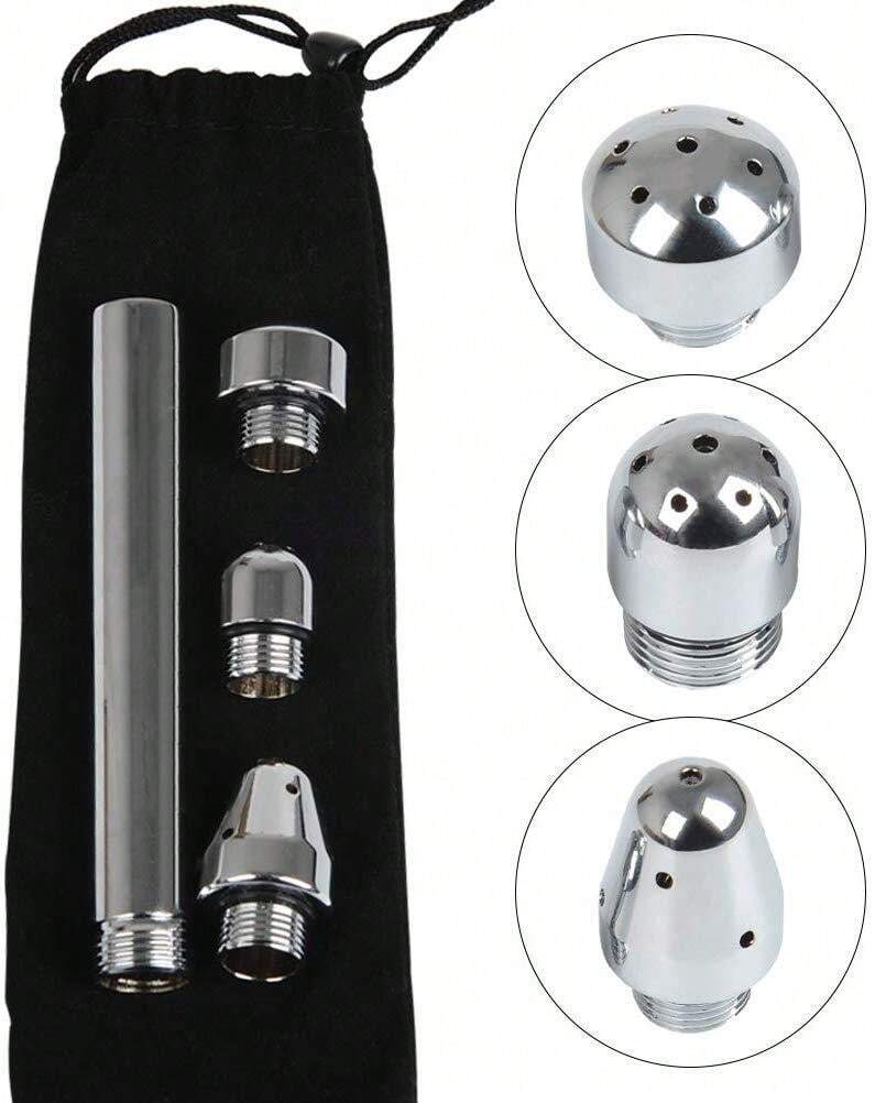 3-Head Aluminum Enema Nozzle Shower Set: Cleanse & Refresh With Colonic ...