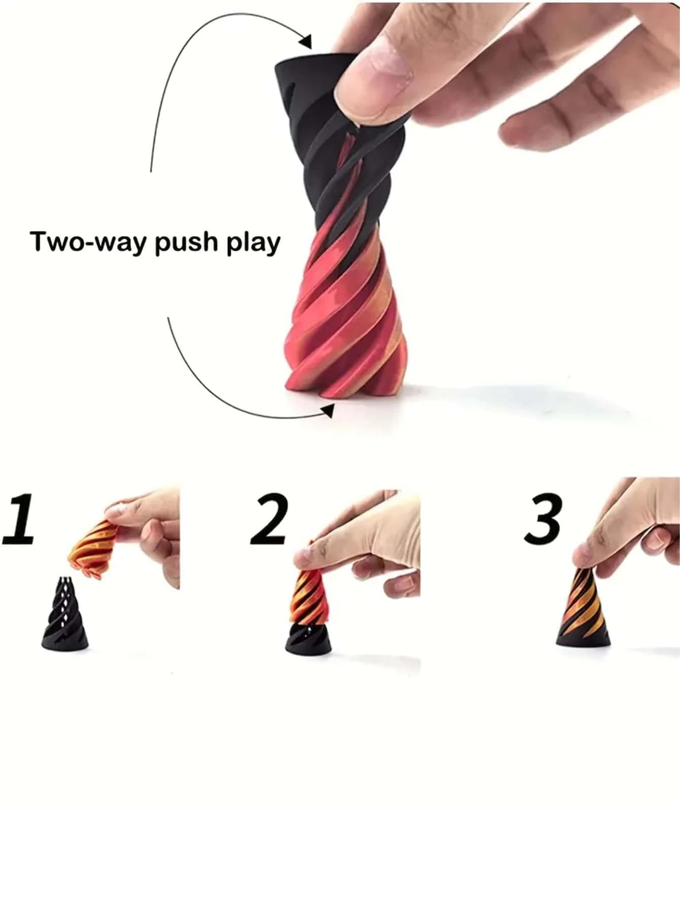 Classic Style Impossible Pyramid Sculpture, 3D Printed Twisted Cone ...