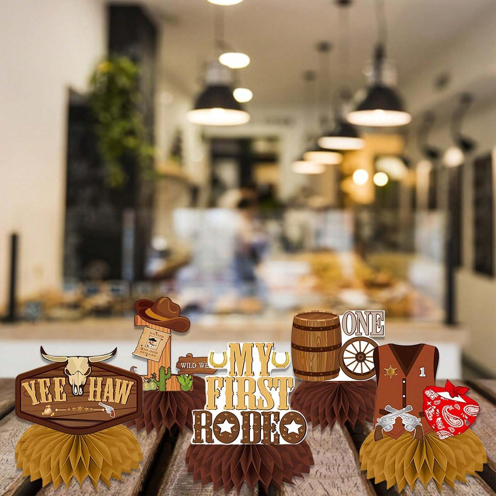 9 piezas, Suministros para fiesta de cumpleaños de mi primer rodeo ...