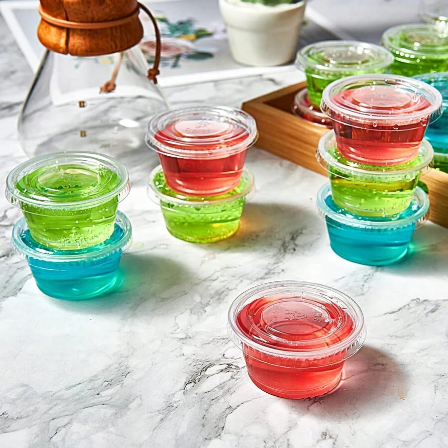 100-Pack Disposable Cups For Condiments, Dips, Salad Dressings, Plastic ...