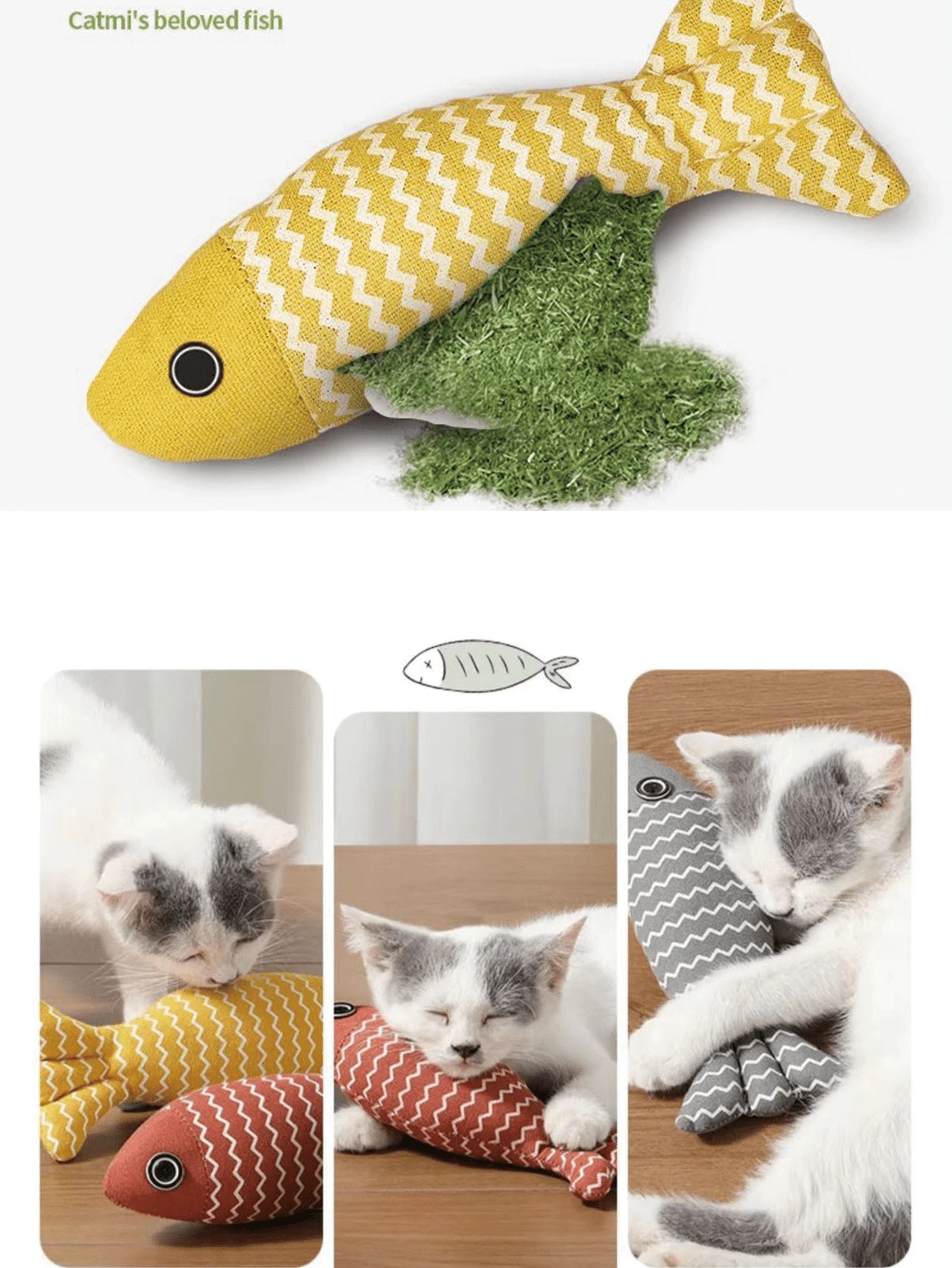 1pc Cat Toys Fish Shape Plush Chew Pillow for Sale Australia| New ...