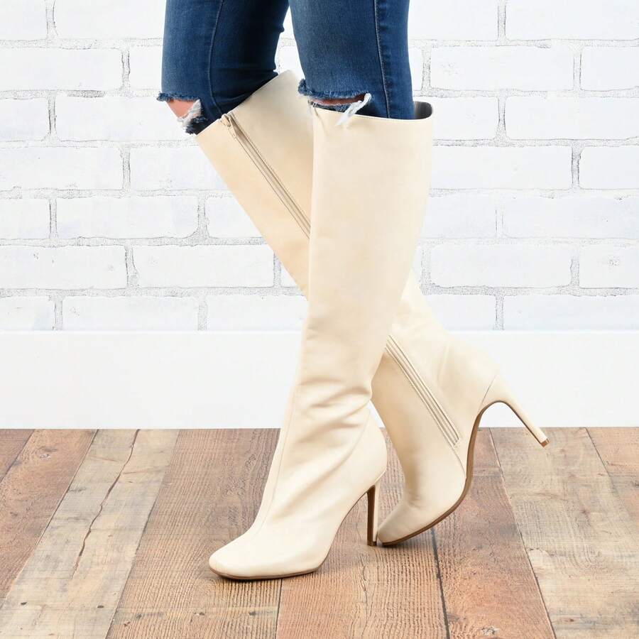 Womens Extra Wide Calf Stiletto Heel Boot | SHEIN USA