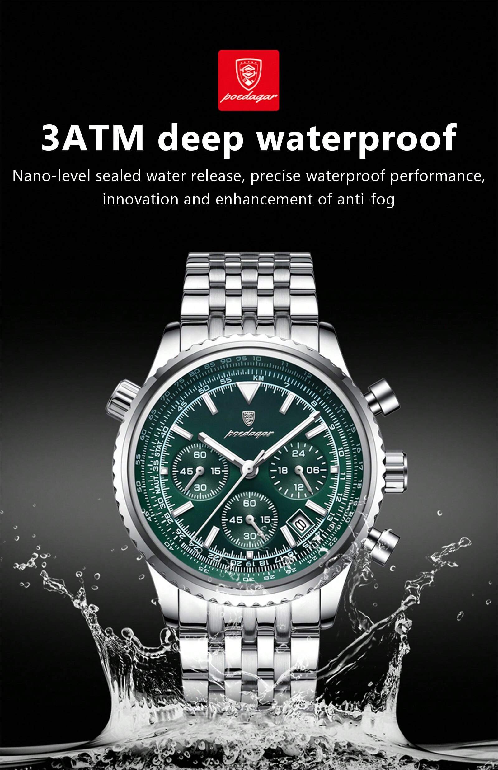 POEDAGAR Luxury Military Watch For Men Waterproof Luminous Date ...