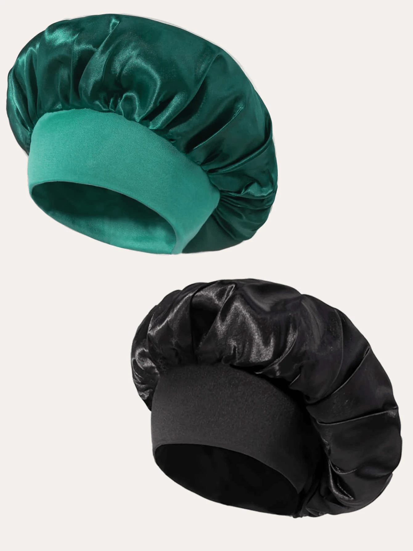 1/2/4/6/8Pcs Ladies' Solid Color Wide-Brimmed Elastic Bonnets - Silky ...