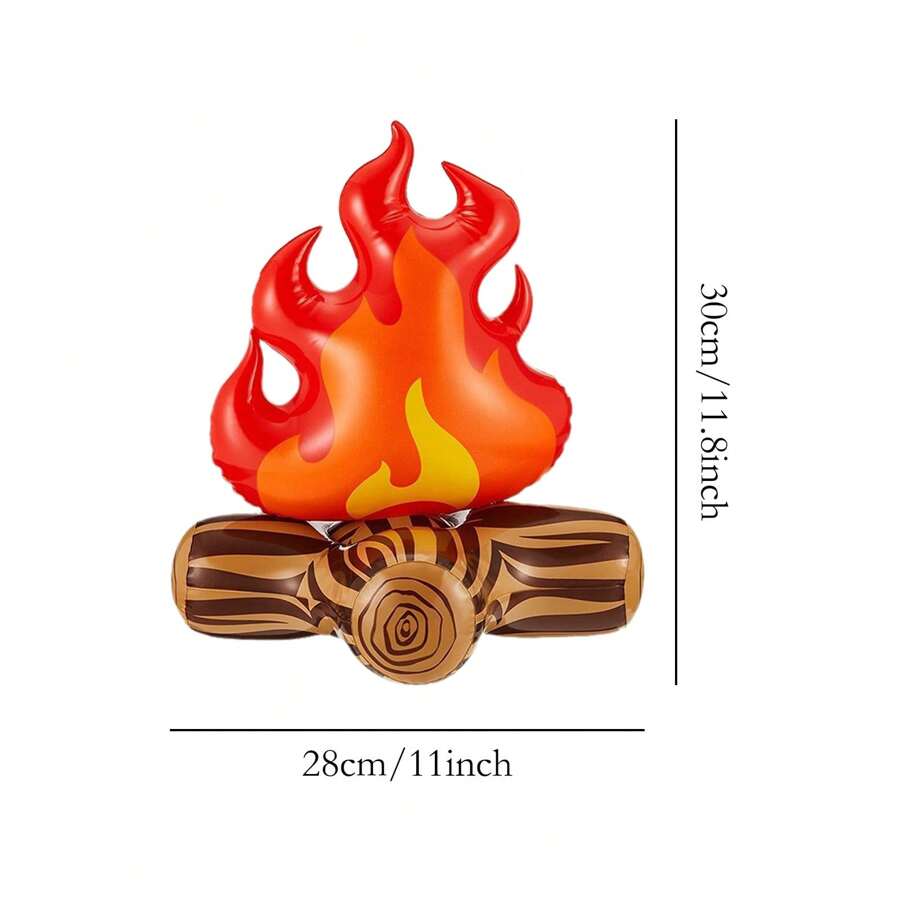 6 Pieces Inflatable Fake Campfire Camping Props Bonfire Party Decor ...