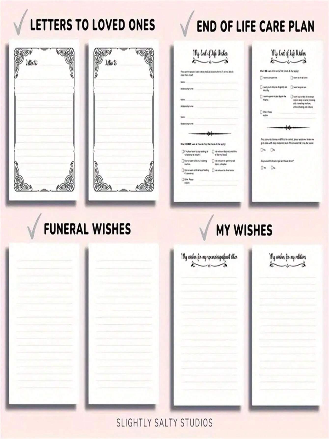 End Of Life Planner And Journal Essential Personal Organizer With Paper ...