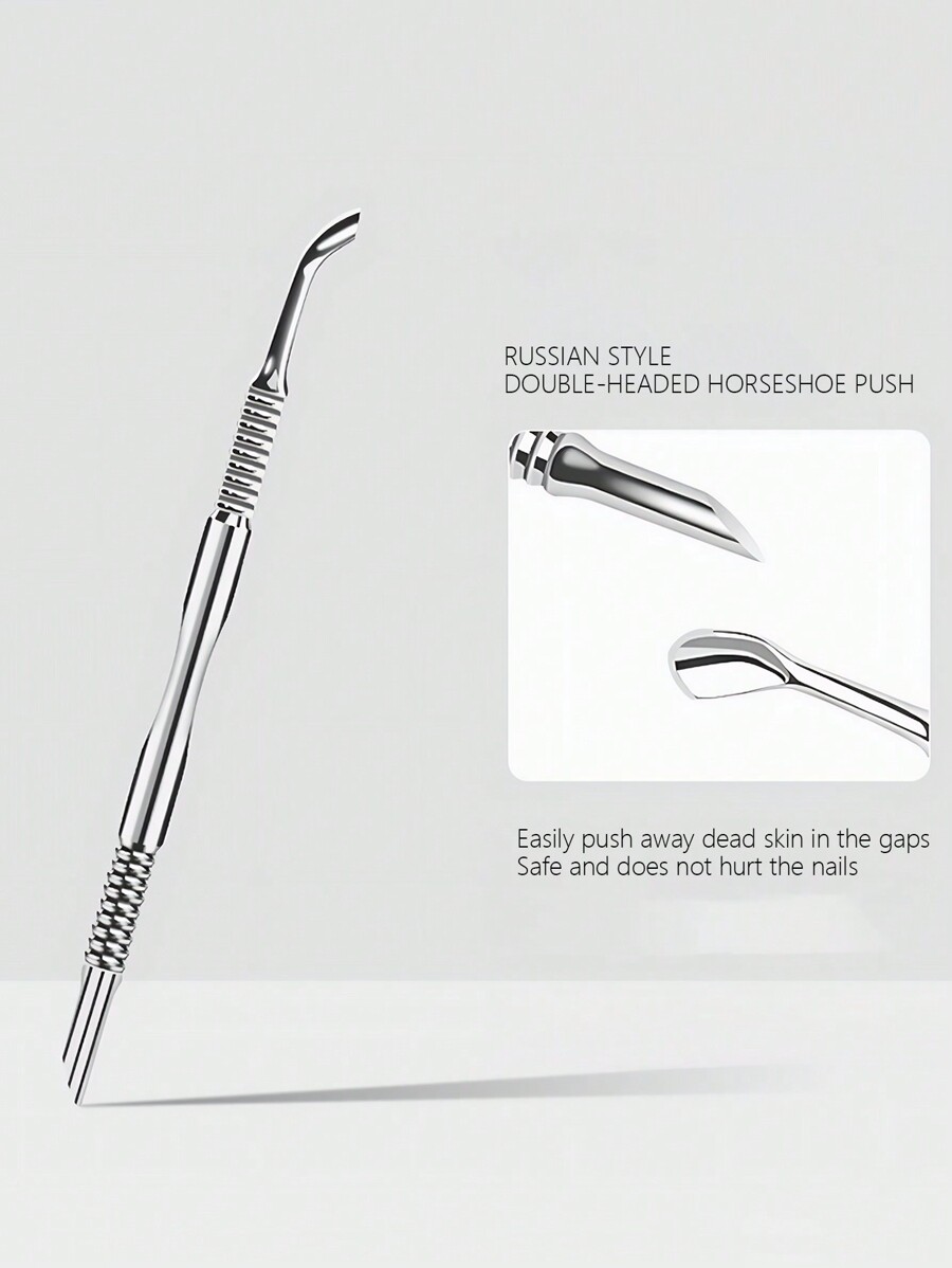FERYES Cuticle Pusher With Fork, 2-In-1 Cuticle Trimmer Nail Care Tool ...
