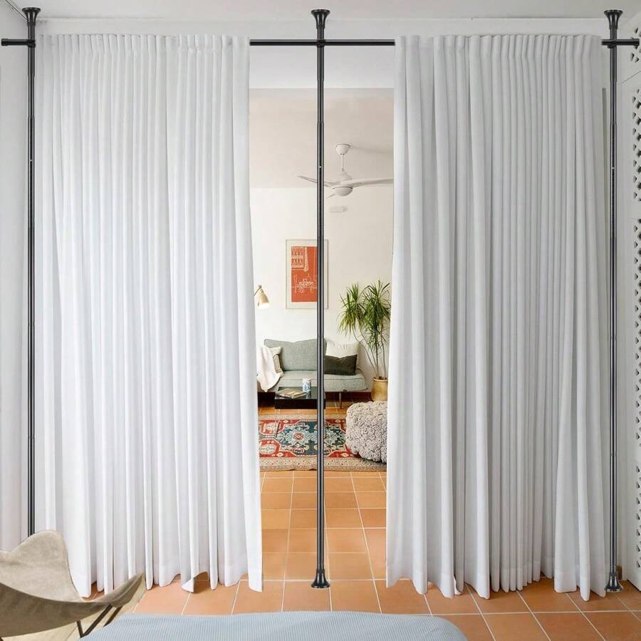 Room Divider, Curtain Rod No Drilling For Room Separation, 4-10ft (H ...