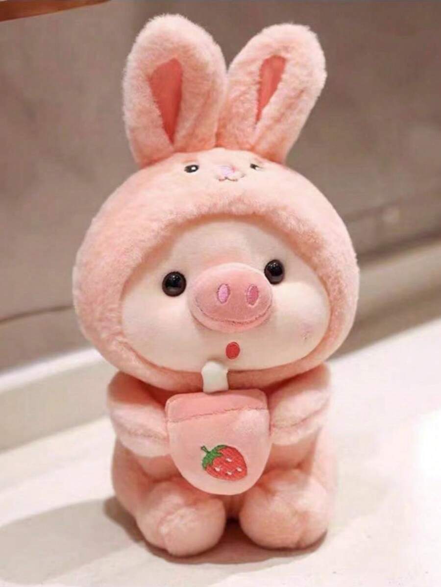 1pc Cute Plush Cartoon Bubble Tea Transformation Pig Stuffed Toy Doll ...