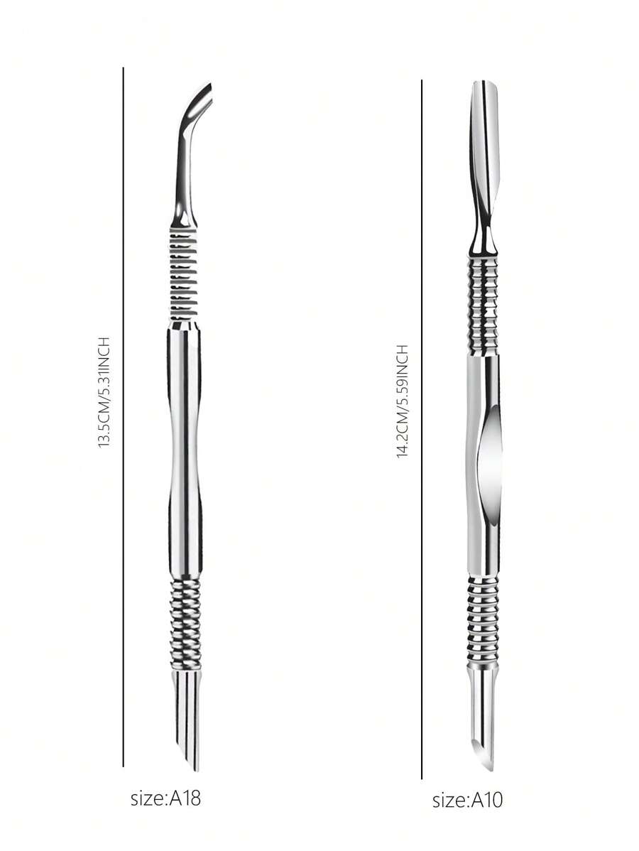 FERYES Cuticle Pusher With Fork, 2-In-1 Cuticle Trimmer Nail Care Tool ...