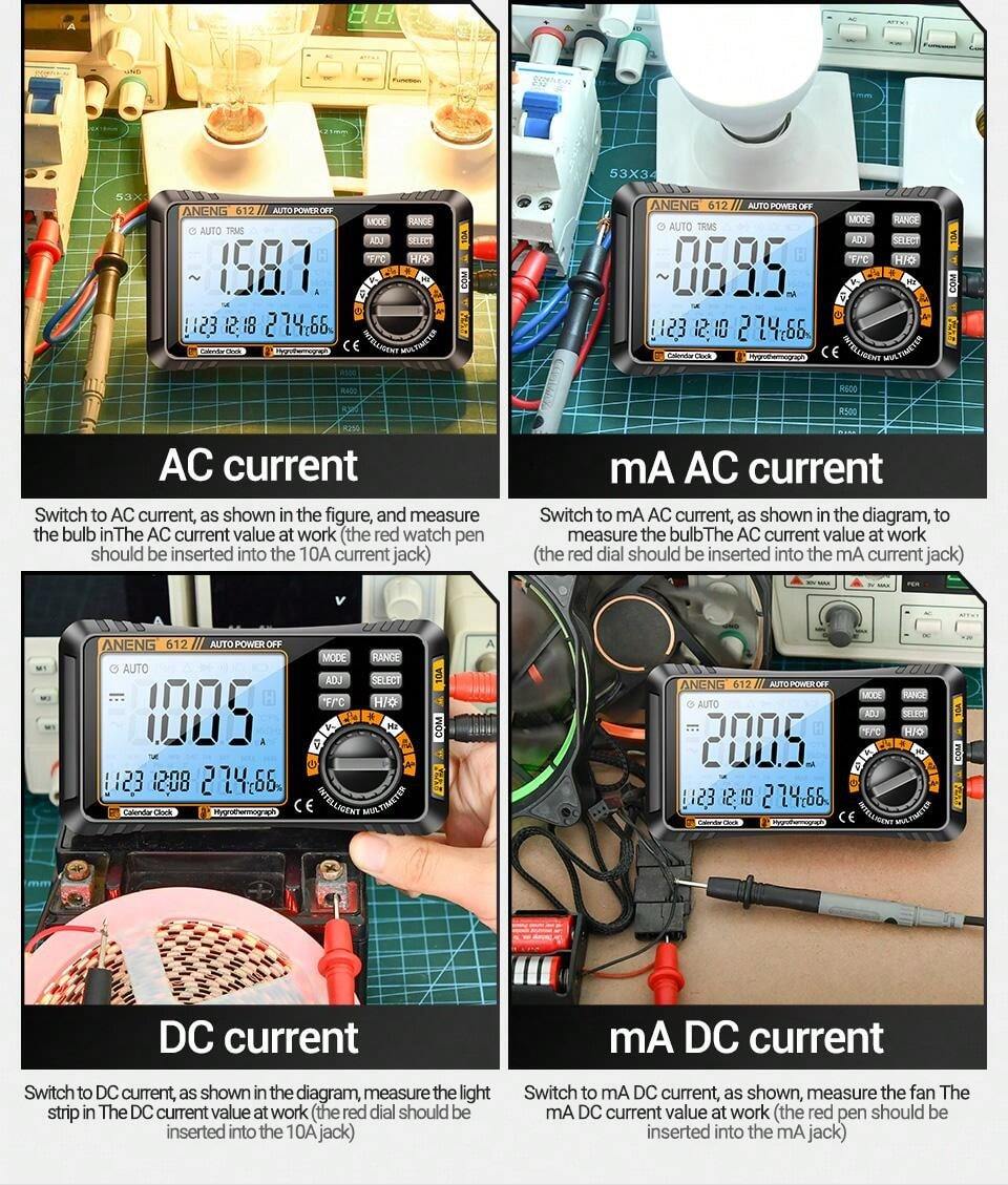 ANENG 612 Smart Multimeter Real-Time Power-Off Measuring Tester AC ...