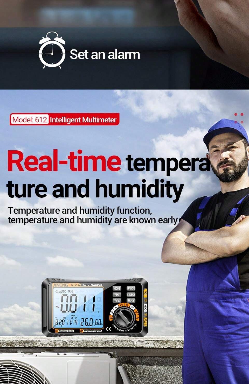 ANENG ANENG 612 Smart Multimeter Real-Time Power-Off Measuring Tester ...