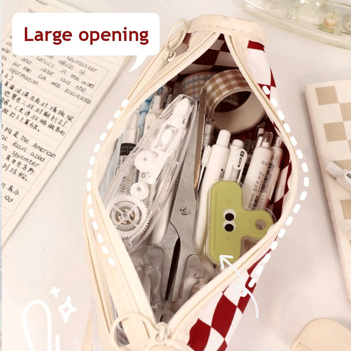 Checker Pattern Pencil Case | SHEIN USA