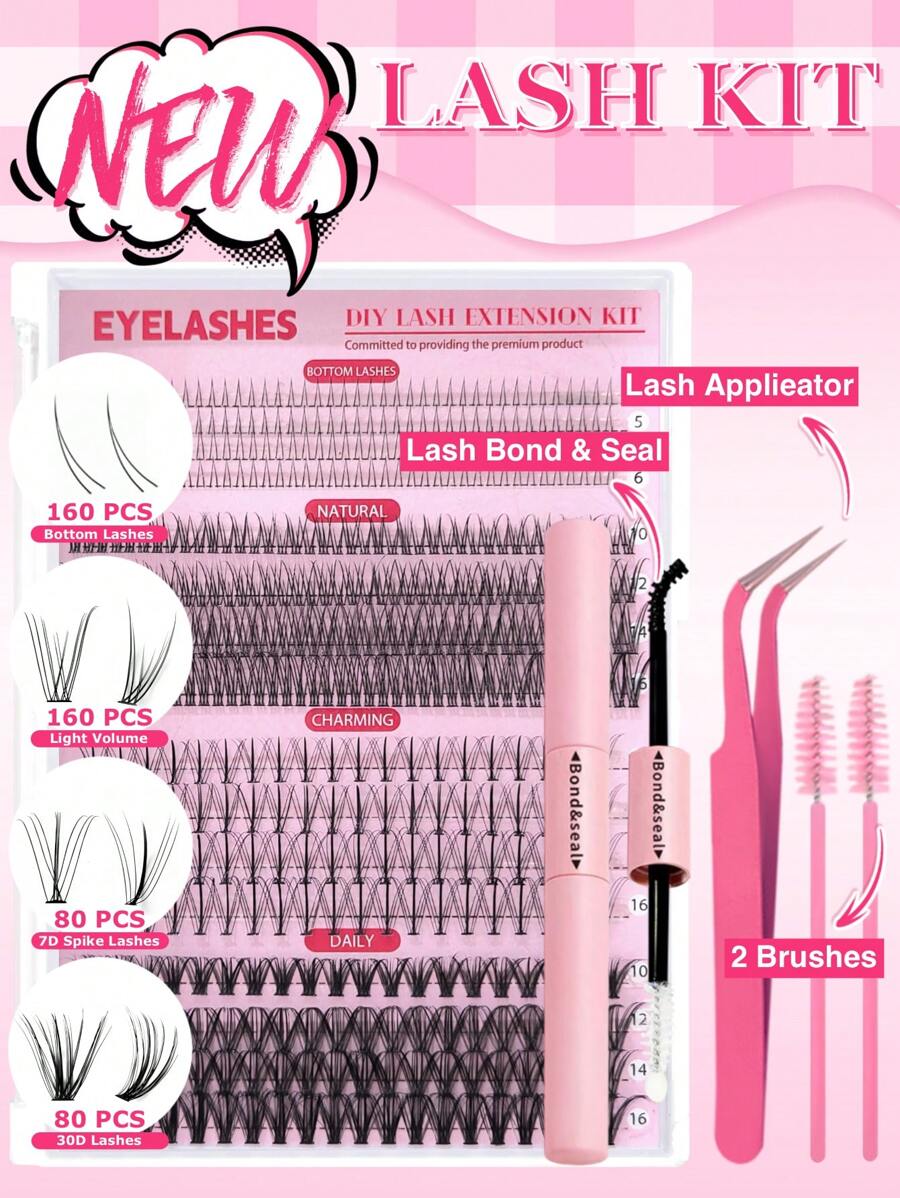 480PCS Individual Lash Clusters Multi-Type Natural Look 4 Styles Lash ...