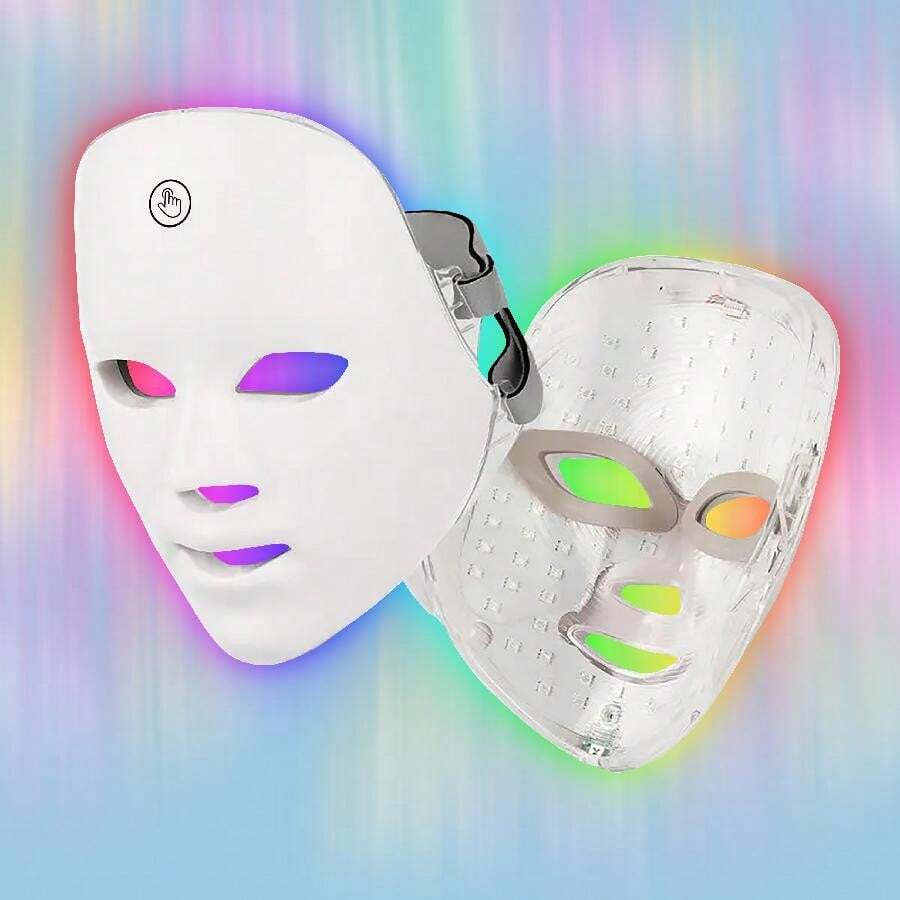 Rechargeable LED Photon Face Mask, Home Use 7-Color Light Spectrum LED ...