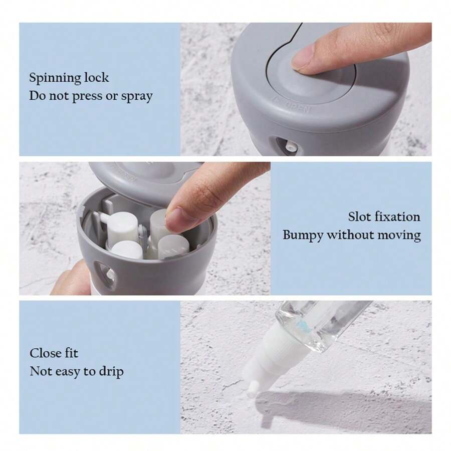 Four-In-One Travel Packaging Bottle, Push-Type Triple Leak-Proof ...