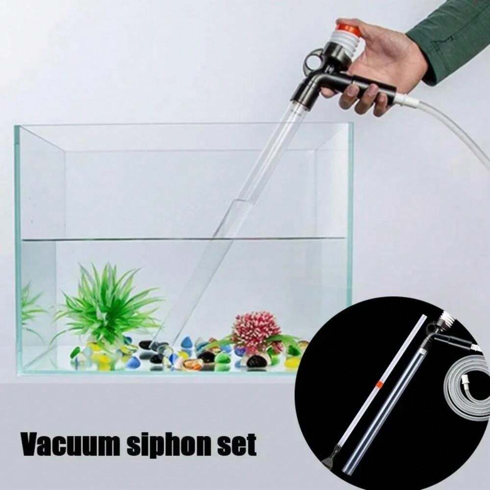 Aquarium Manual Water Change Sand Washer Siphon Tube Suction Poo ...
