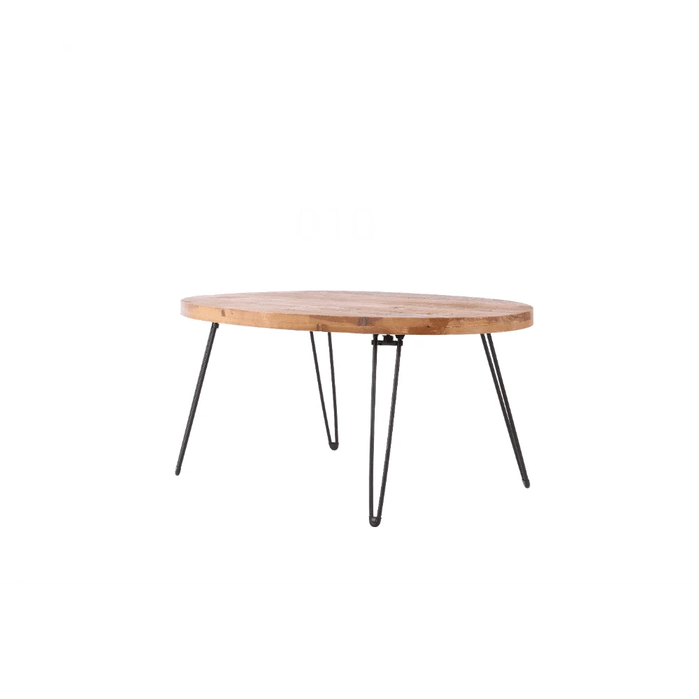 Oval Natural Reclaimed Wood Foldable Cocktail Table For Your Living ...