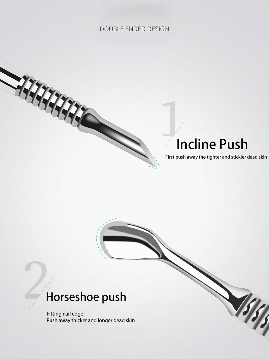 FERYES Cuticle Pusher With Fork, 2-In-1 Cuticle Trimmer Nail Care Tool ...