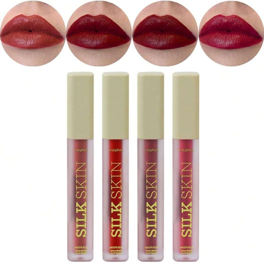 Kit 4 Batons Líquido Smooth Blur Silk Skin Ruby Rose | SHEIN Brasil