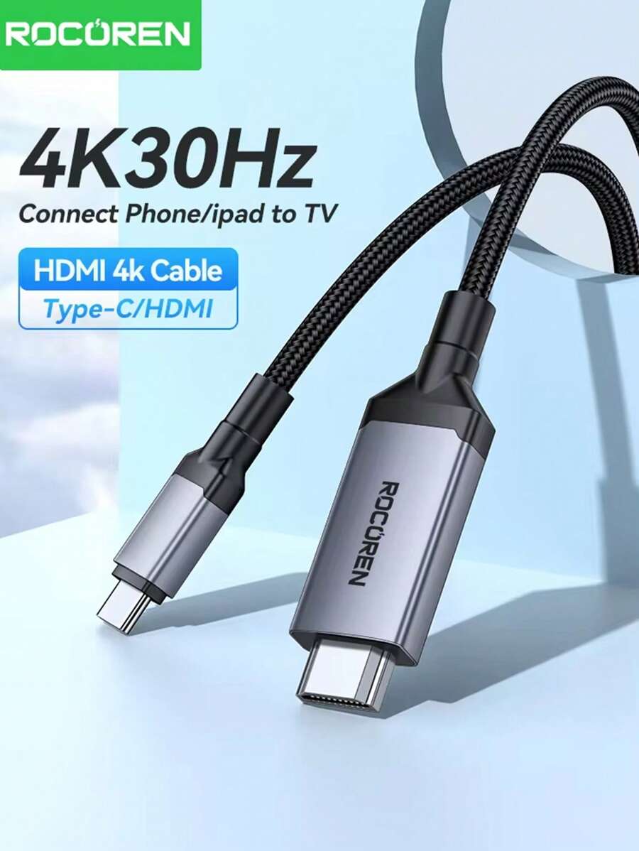 Rocoren Rocoren Type C To Converter Adapter Cable 4K@30Hz Male To Male ...