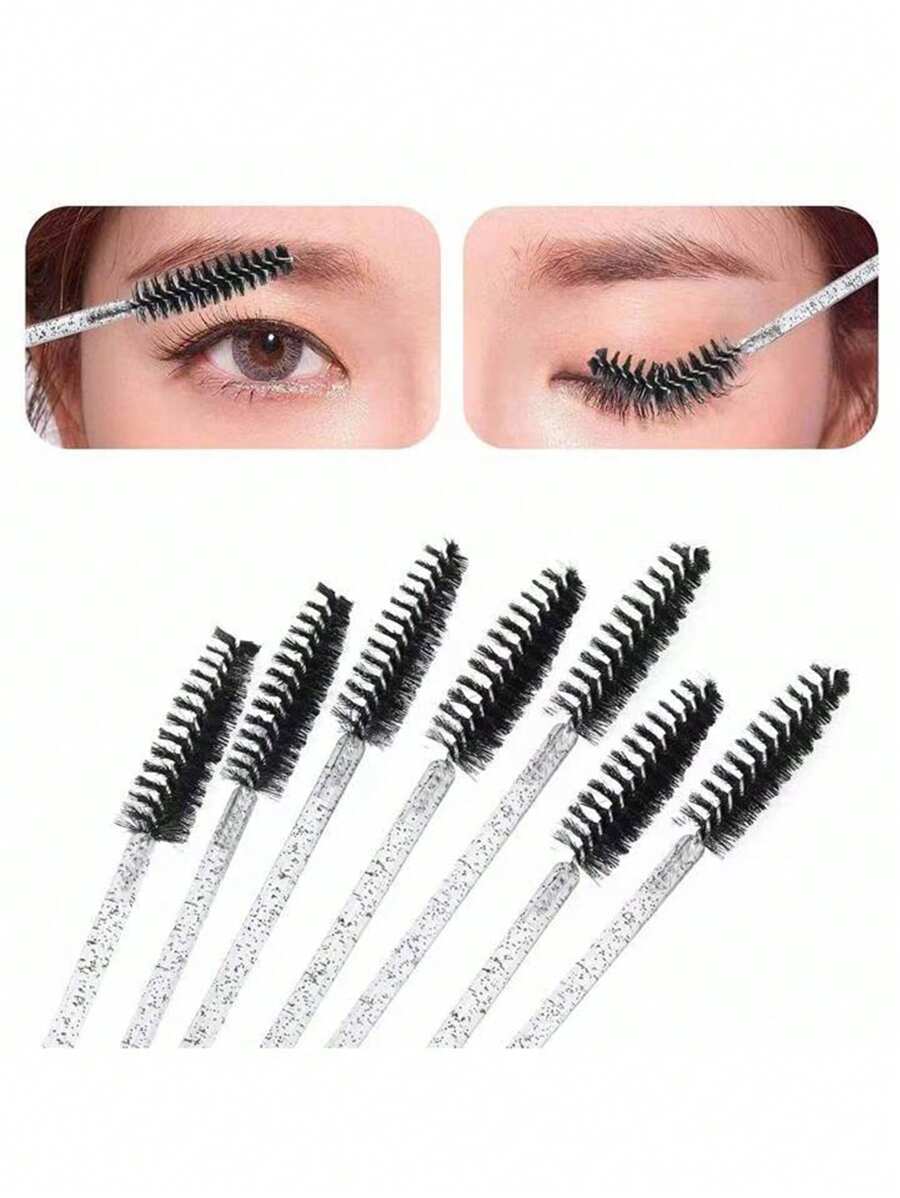 100pcs/50pcs Lip Brush And Eyebrow Spoolie, Crystal Disposable Lipstick ...