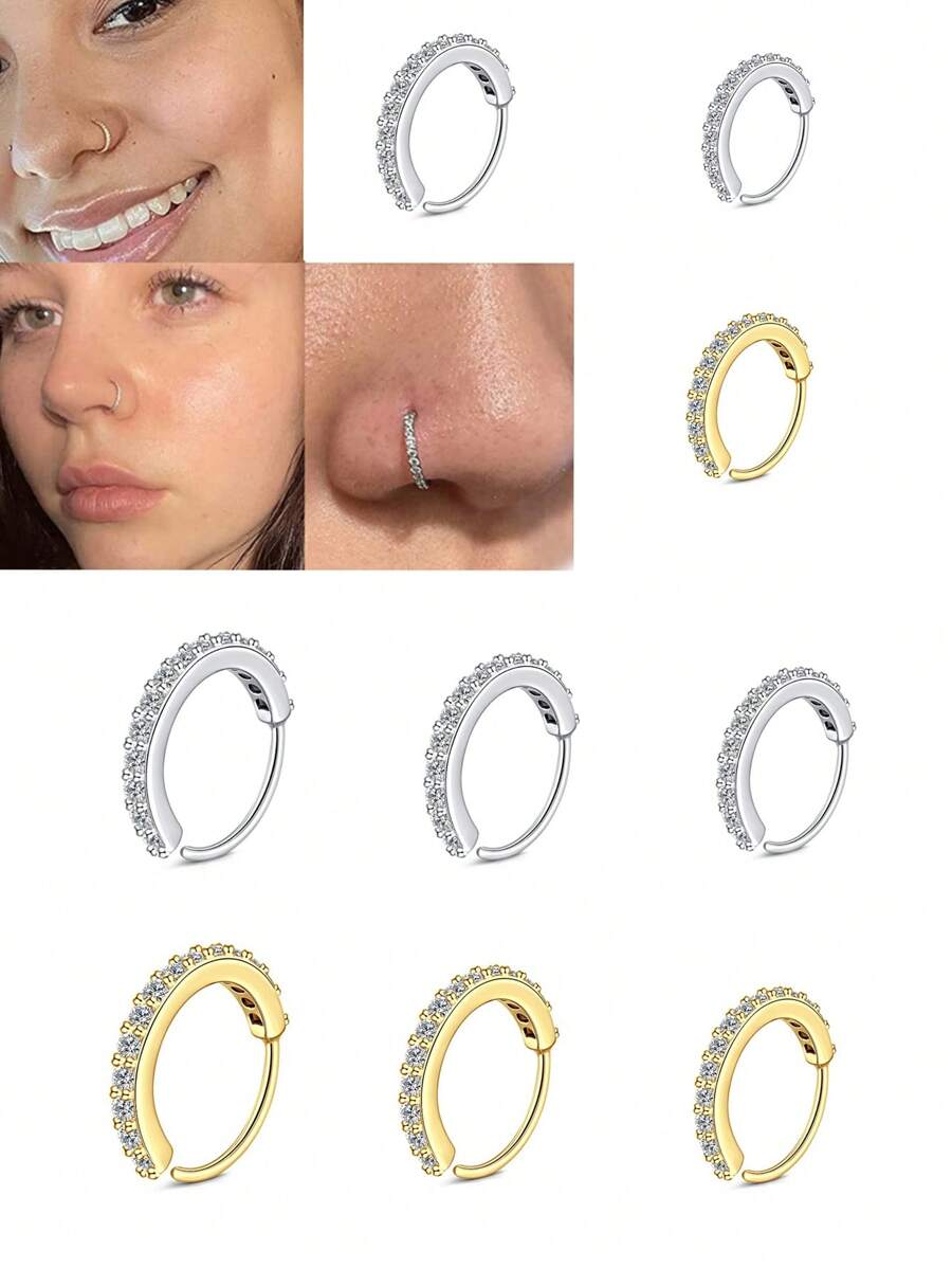 Japanese And Korean Popular Fashion Ear Rings, Single Row Nose Rings, O ...