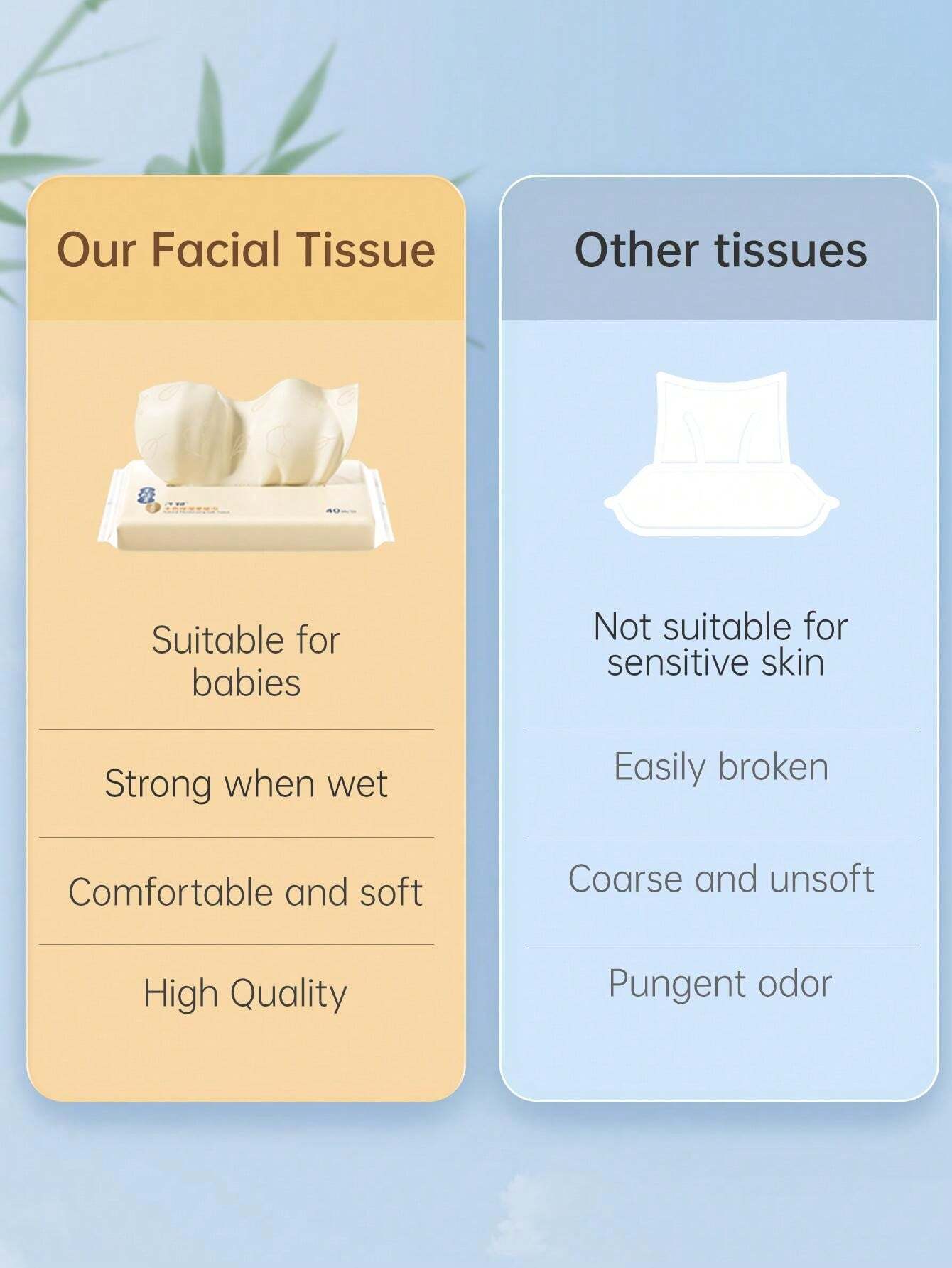 400 Counts 4 Packs Facial Tissues Soft, Comfortable, Skin Care, Hand ...