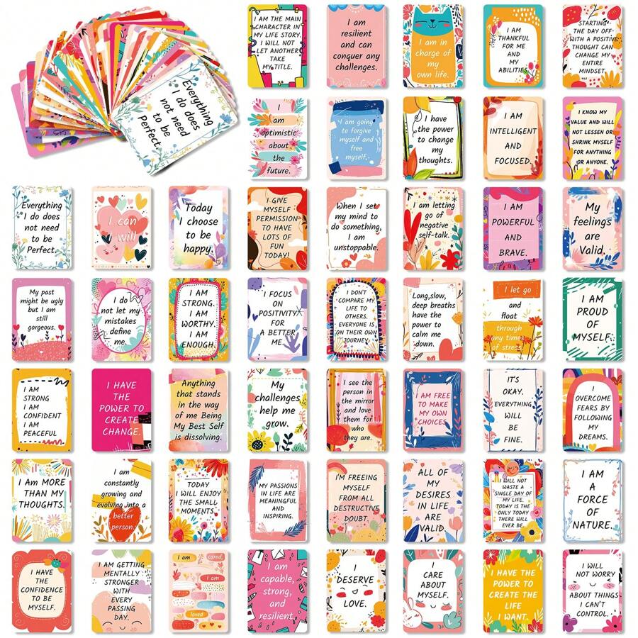 100 feuilles Cartes de motivation, cartes d'inspiration pour ...