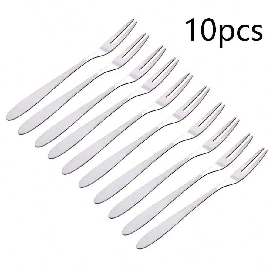 10 Stainless Steel Mini Salad Fruit Fork, Appetizer Dessert Fork Oyster ...