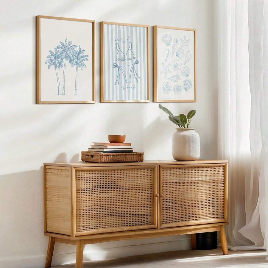 Coastal Wall Set 3 Pieces/Set, Coastal Aesthetics, Beach Printing ...
