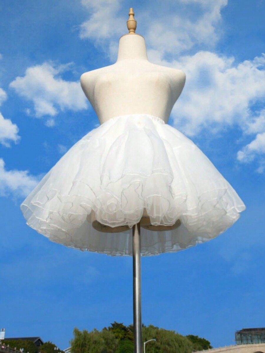 4-Layer Lace Petticoat Skirt, Organza Cloud Crinoline Underskirt ...