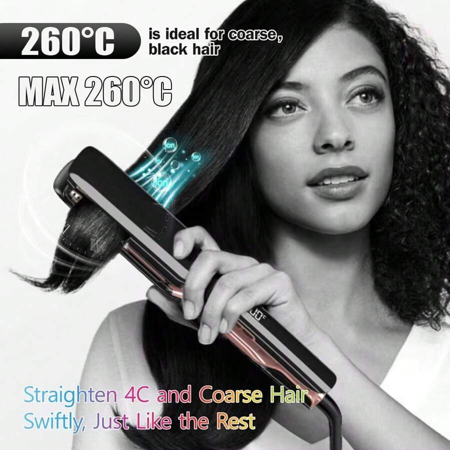 Hair Straightener 260°C Ionic Hair Flat Irons Ceramic Coating Plate ...
