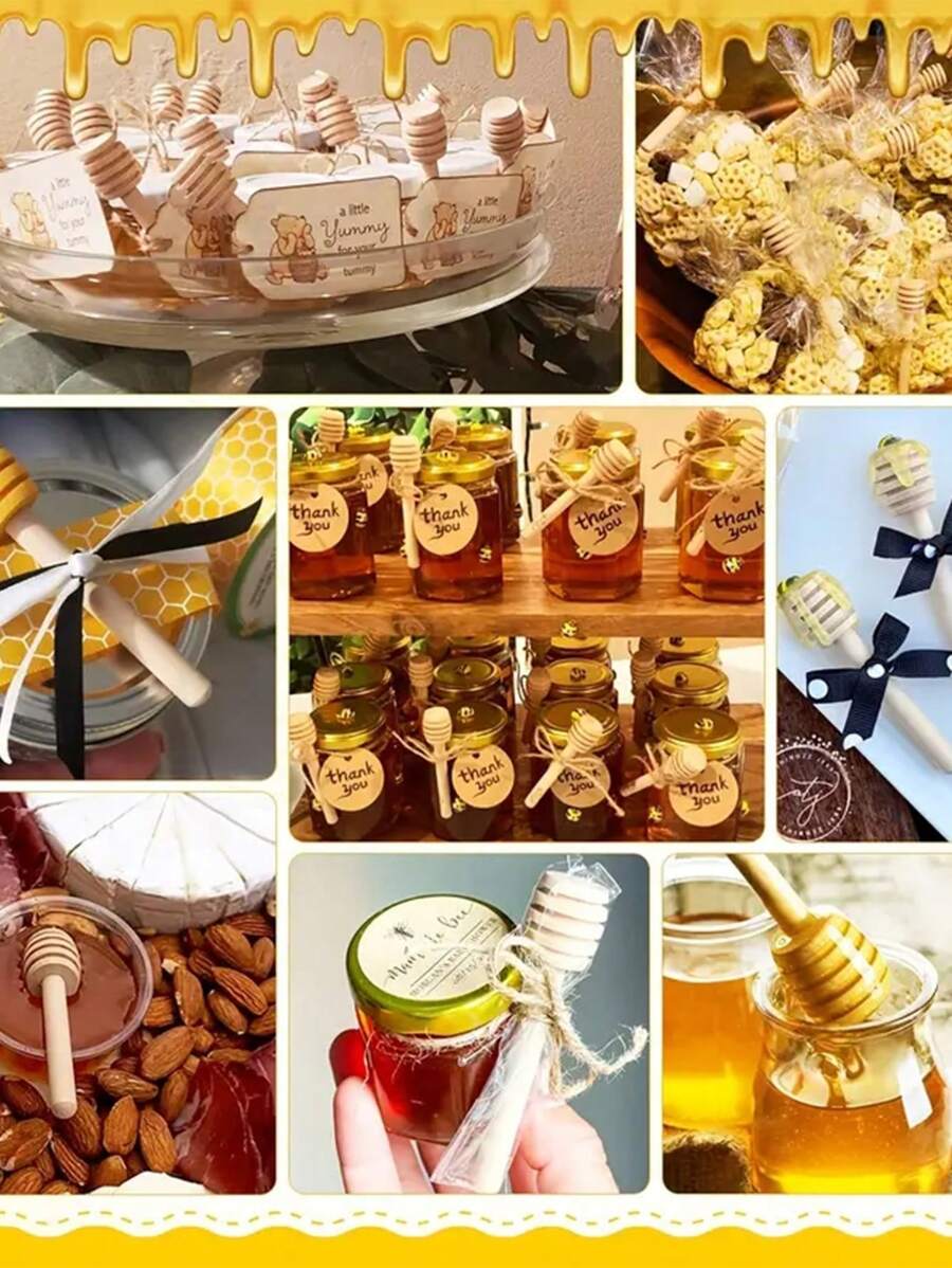 Palitos de Pegador de Mel - Pegador de Mel de Madeira, Mini Palito de ...