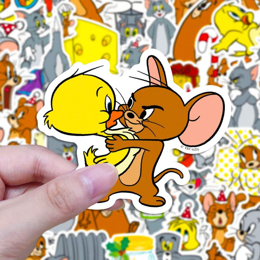 50 PIEZAS Pegatinas de anime de Tom y Jerry, pegatinas impermeables de ...