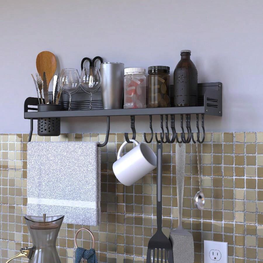 Wall Mount Knife Holder Tool Storage Racks Shelving Units Tableware ...