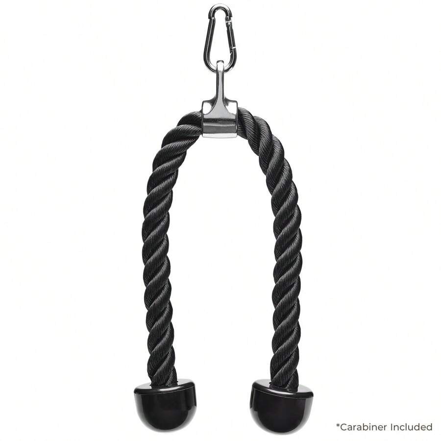 27-Inch Tricep Rope Cable Attachment With Rubber Handles – Heavy-Duty ...